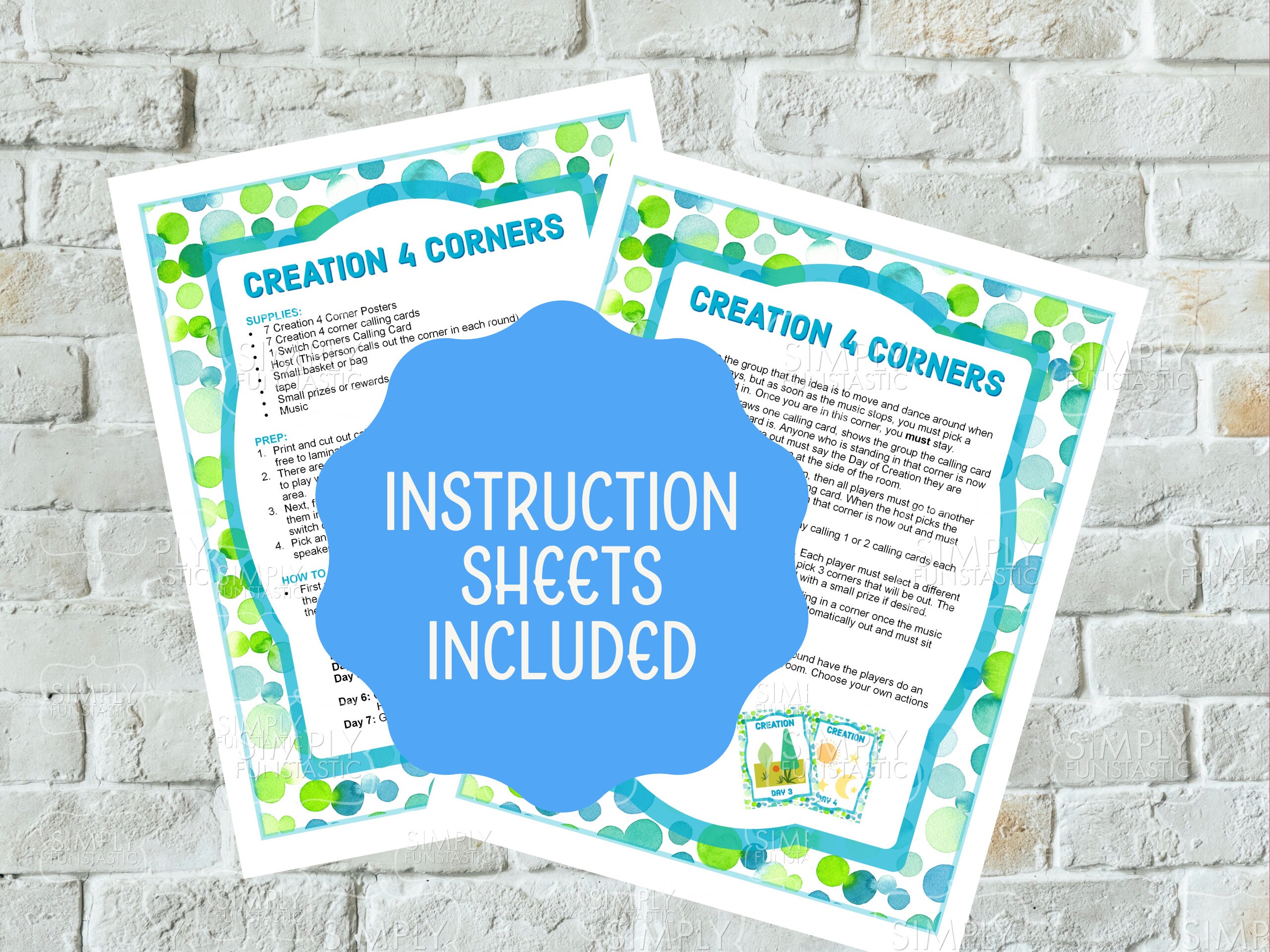 Creation 4 Corners Game: Bible Story Printable (digital Download) - Etsy