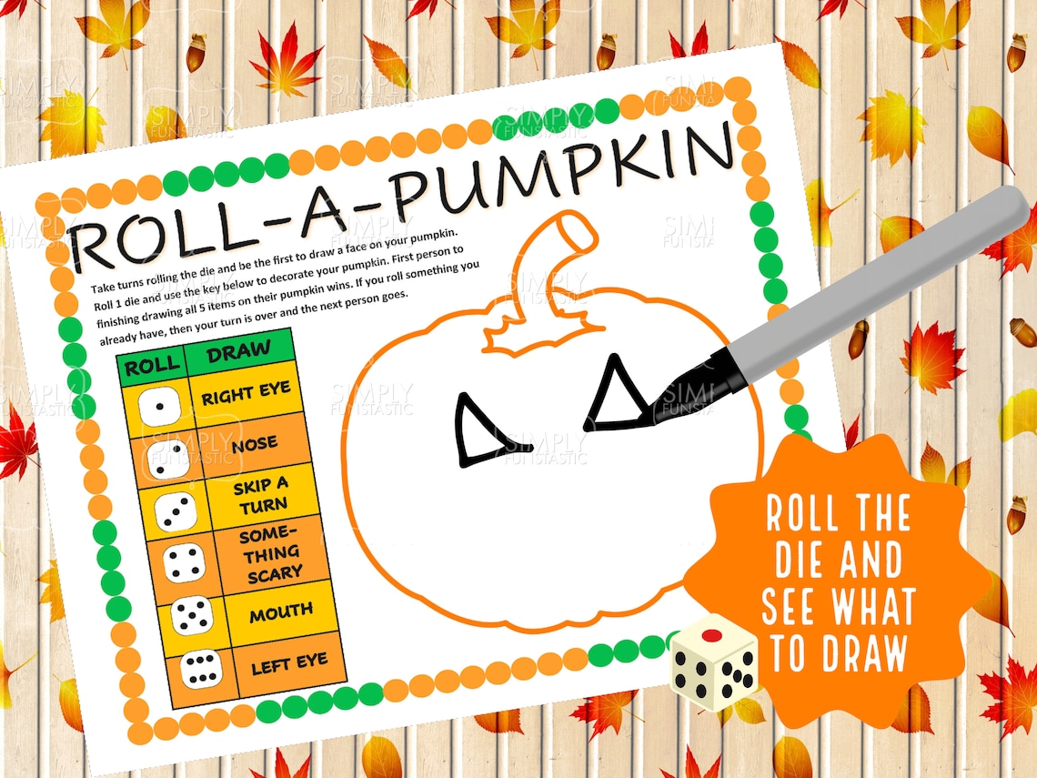 Roll a Pumpkin Game: Fall Halloween Party Activity (PDF) - Etsy
