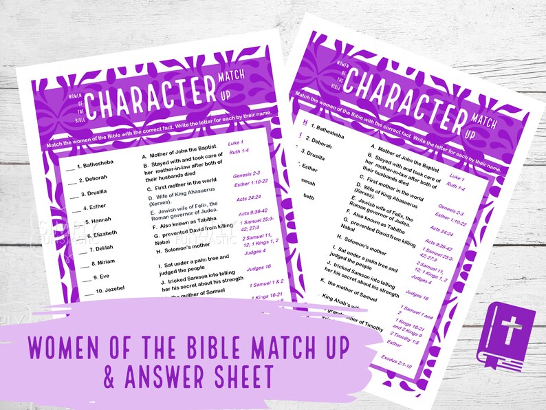 Women of the Bible Activity Bundle: Printable Sunday School Games ...
