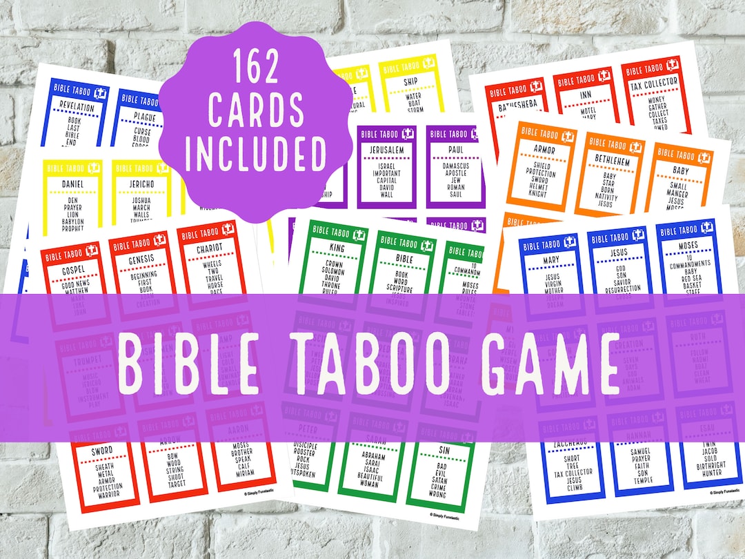 Bible Taboo Game Forbidden Word Game Bible Game Christian Game Church