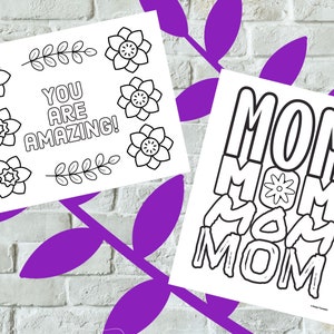 Mother's Day Coloring Pages for Kids: Llama Mama Printable (PDF) - Etsy