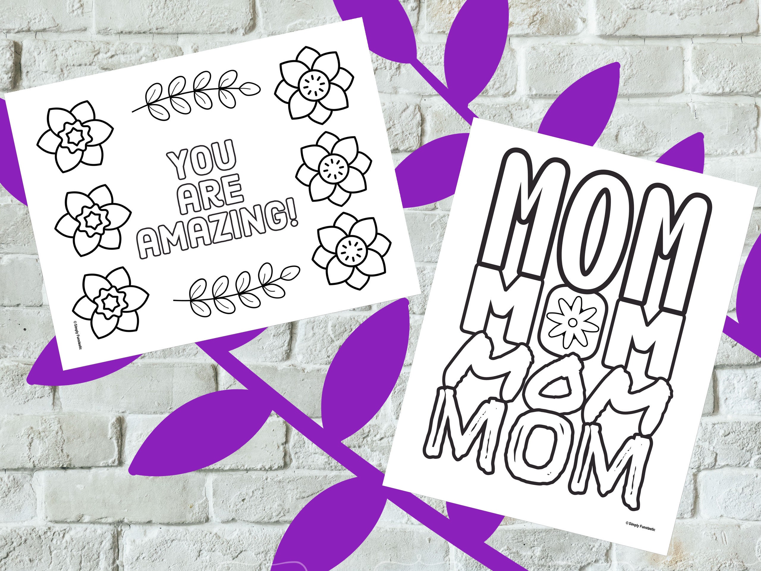 Mother's Day Coloring Pages for Kids: Llama Mama Printable (PDF) - Etsy