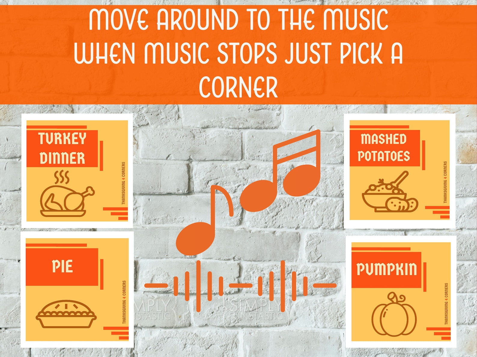 Thanksgiving 4 Corners Game, Thanksgiving Party, Church Party Game ...