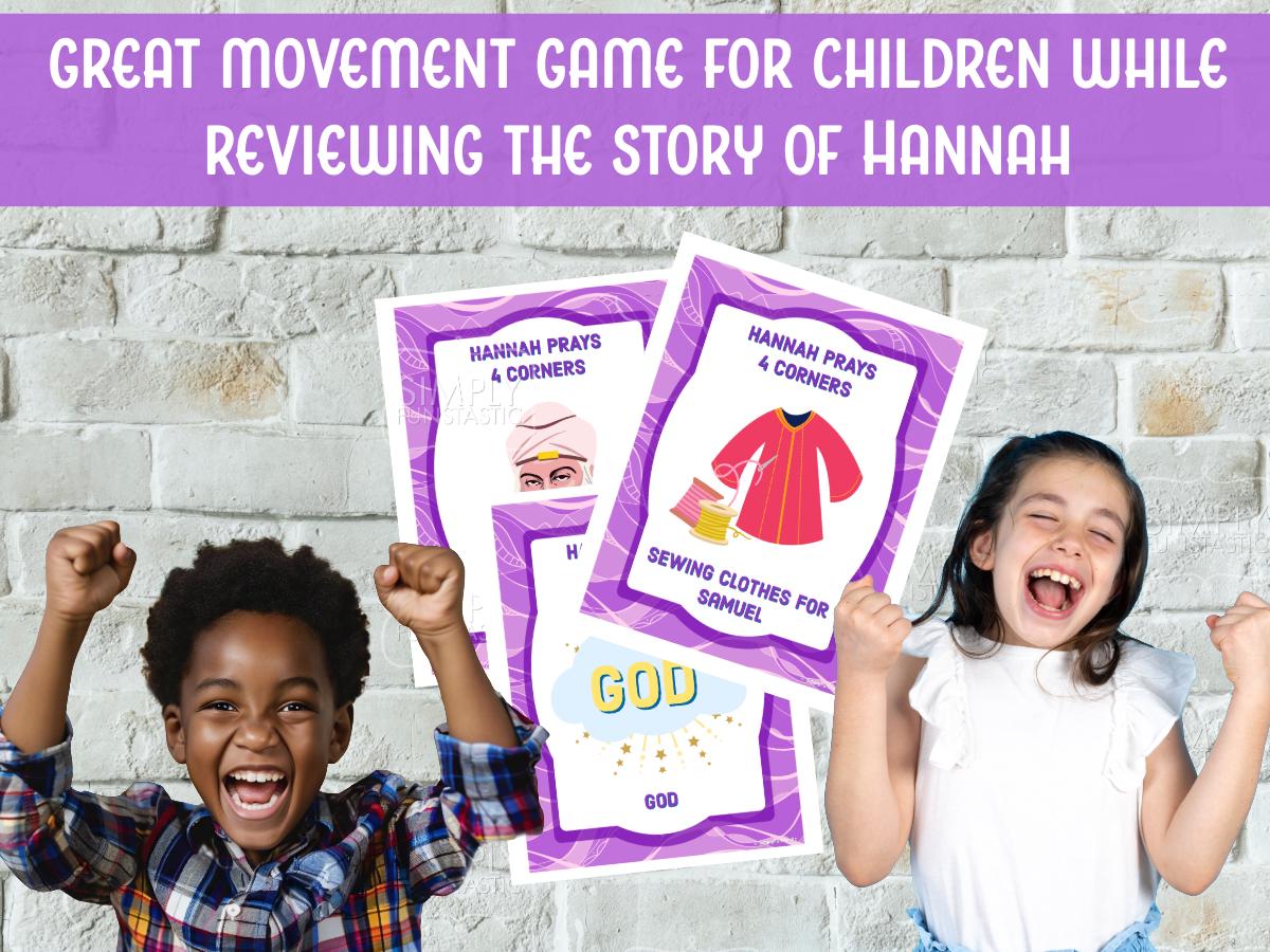 Hannah Prays 4 Corners Bible Game: Kids Church Activity (digital ...