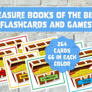 Books of the Bible Flashcards & Games: Treasure Chest Theme (printable ...