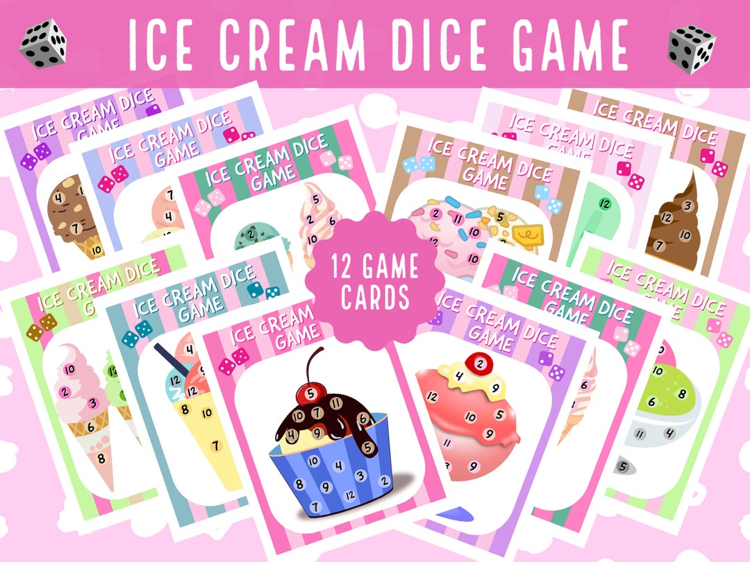 Ice Cream Dice Game: Fun Fill-in Party Activity (instant Download) - Etsy