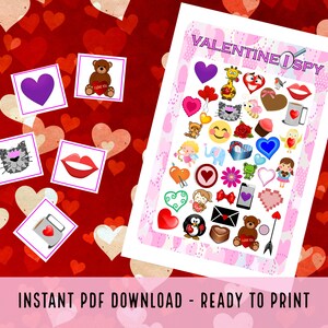 Classroom Valentine's Day I Spy Printable Instant Download Print ...