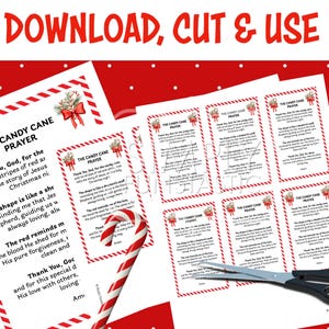 Candy Cane Prayer, Candy Cane Holder, Christmas Favor, Candy Cane Poem ...