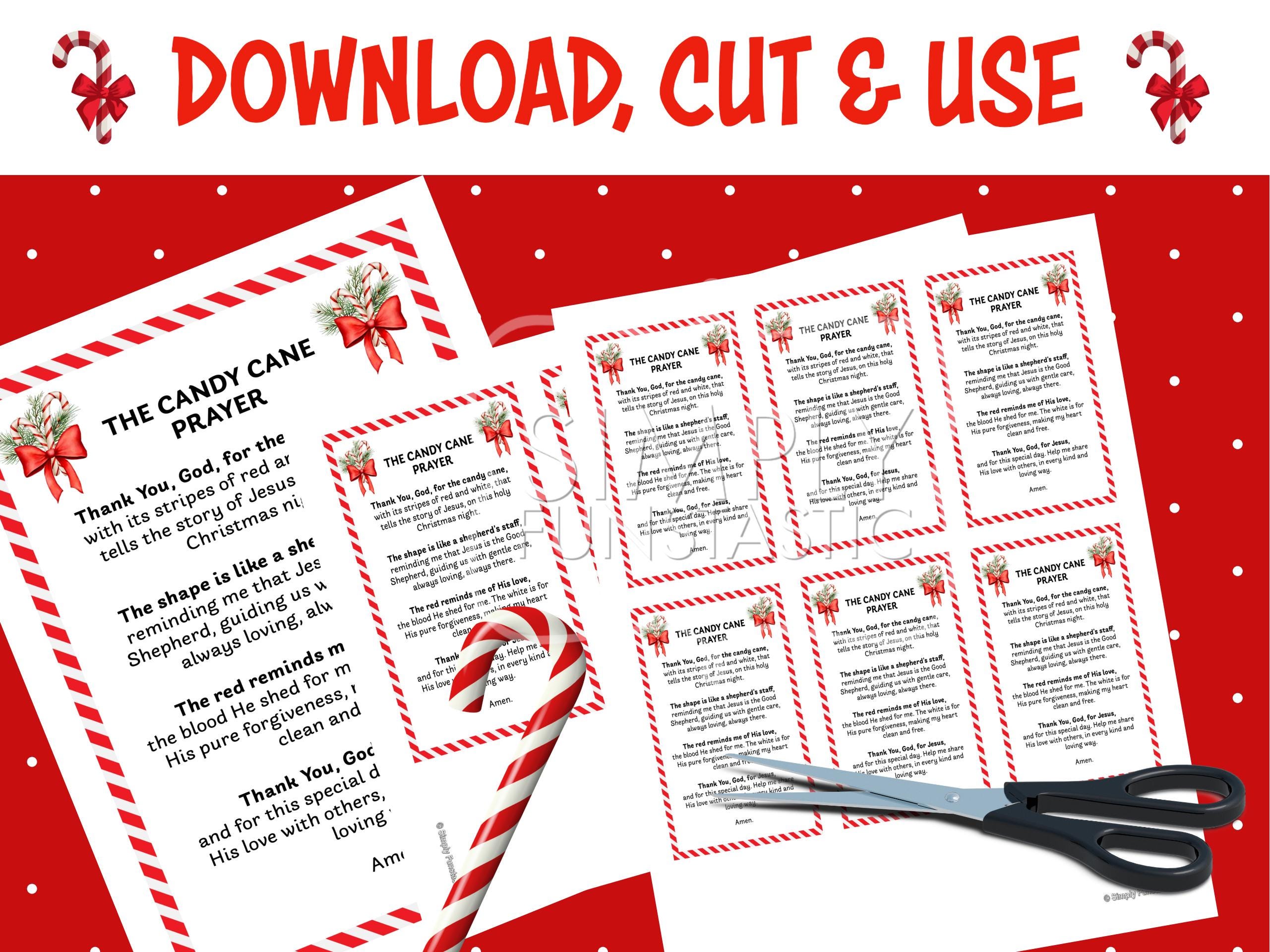 Candy Cane Prayer, Candy Cane Holder, Christmas Favor, Candy Cane Poem ...