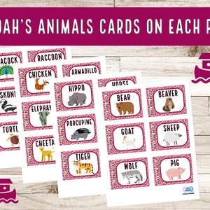 Noah's Animals Match up Card Game | Bible on the Back Game | Christian ...