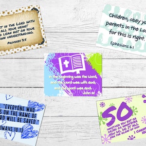 30 Kids Scripture Cards Children's Memory Verse Cards - Etsy