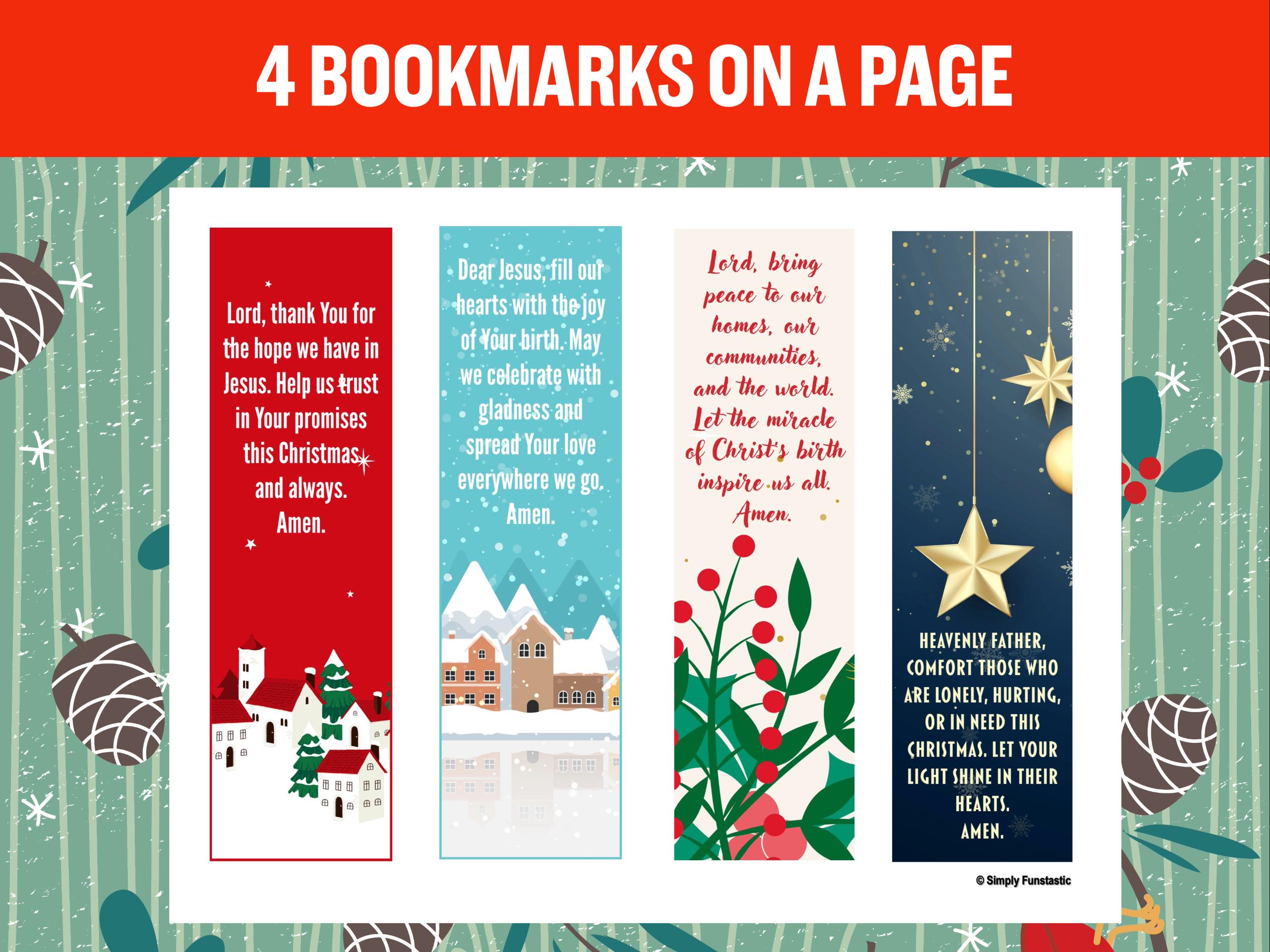 Christmas Prayers Bookmarks Set, Bible Prayer Bookmarks, Christmas ...