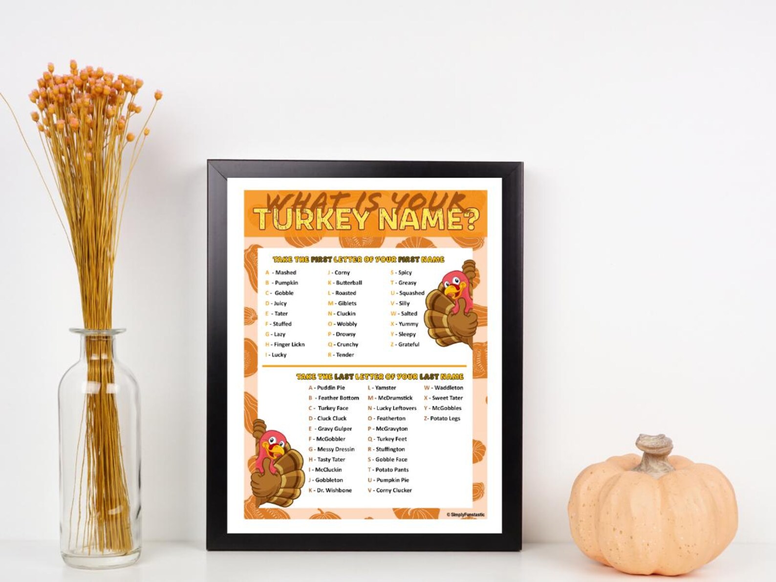 Turkey Name Game, Thanksgiving Printable Game, Thanksgiving Dinner Game ...