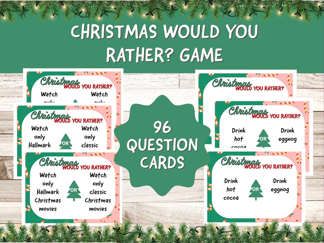 Christmas Would You Rather? Game, Christmas Party Game, Holiday Game ...