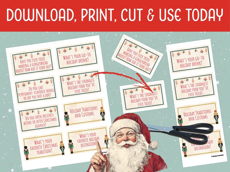 Christmas Conversation Starter Cards: 90 Holiday Dinner Table Topics ...