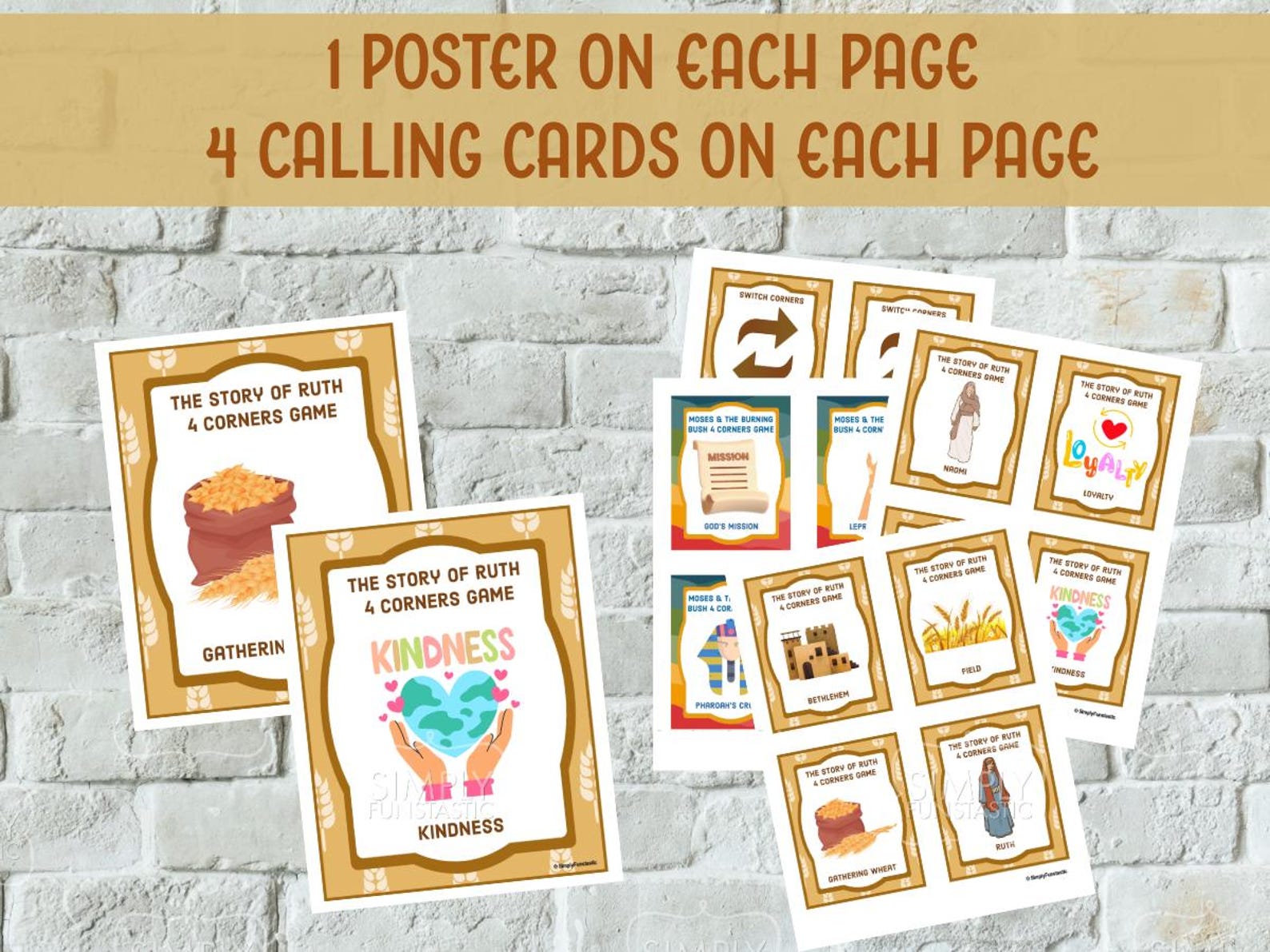 Story of Ruth 4 Corners Game: Bible Lesson Activity (printable PDF ...