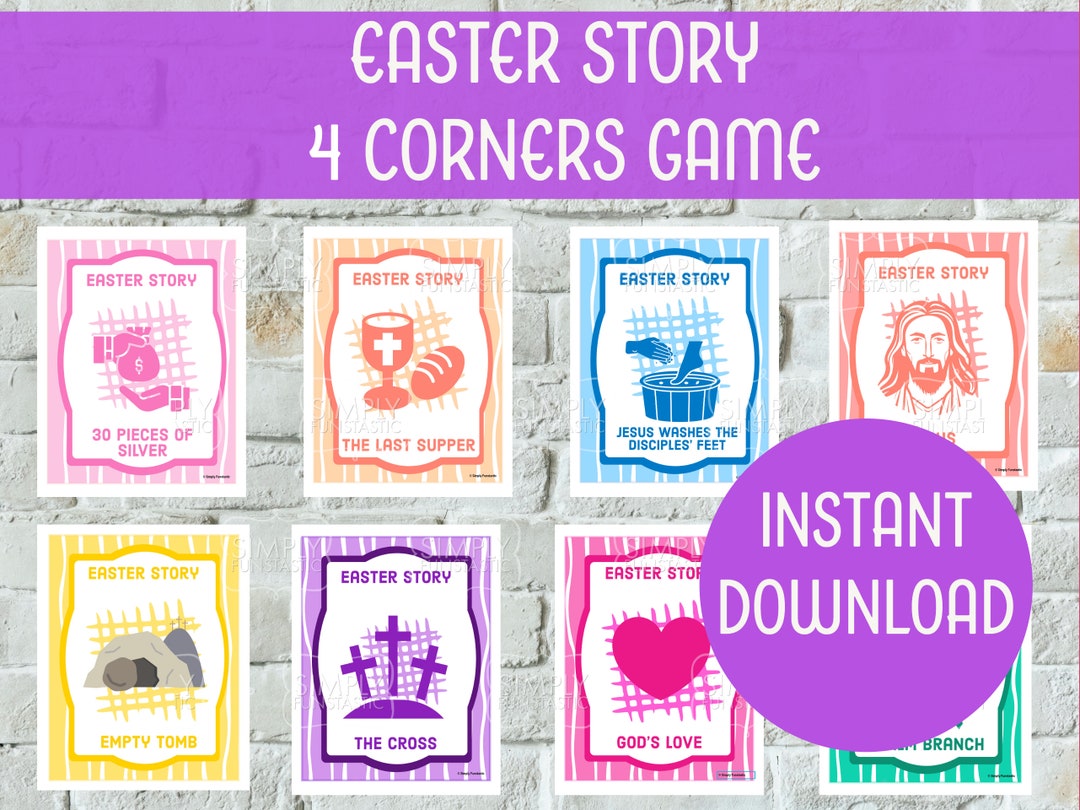 Easter Story 4 Corners Game: Printable Bible Lesson (PDF) - Etsy