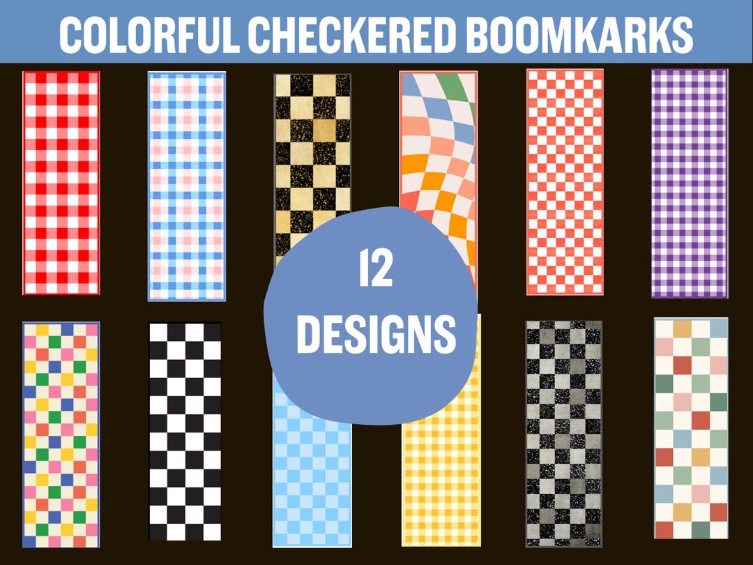 Colorful Checkered Bookmarks, Book Lovers, Books Accessories, Bookish ...