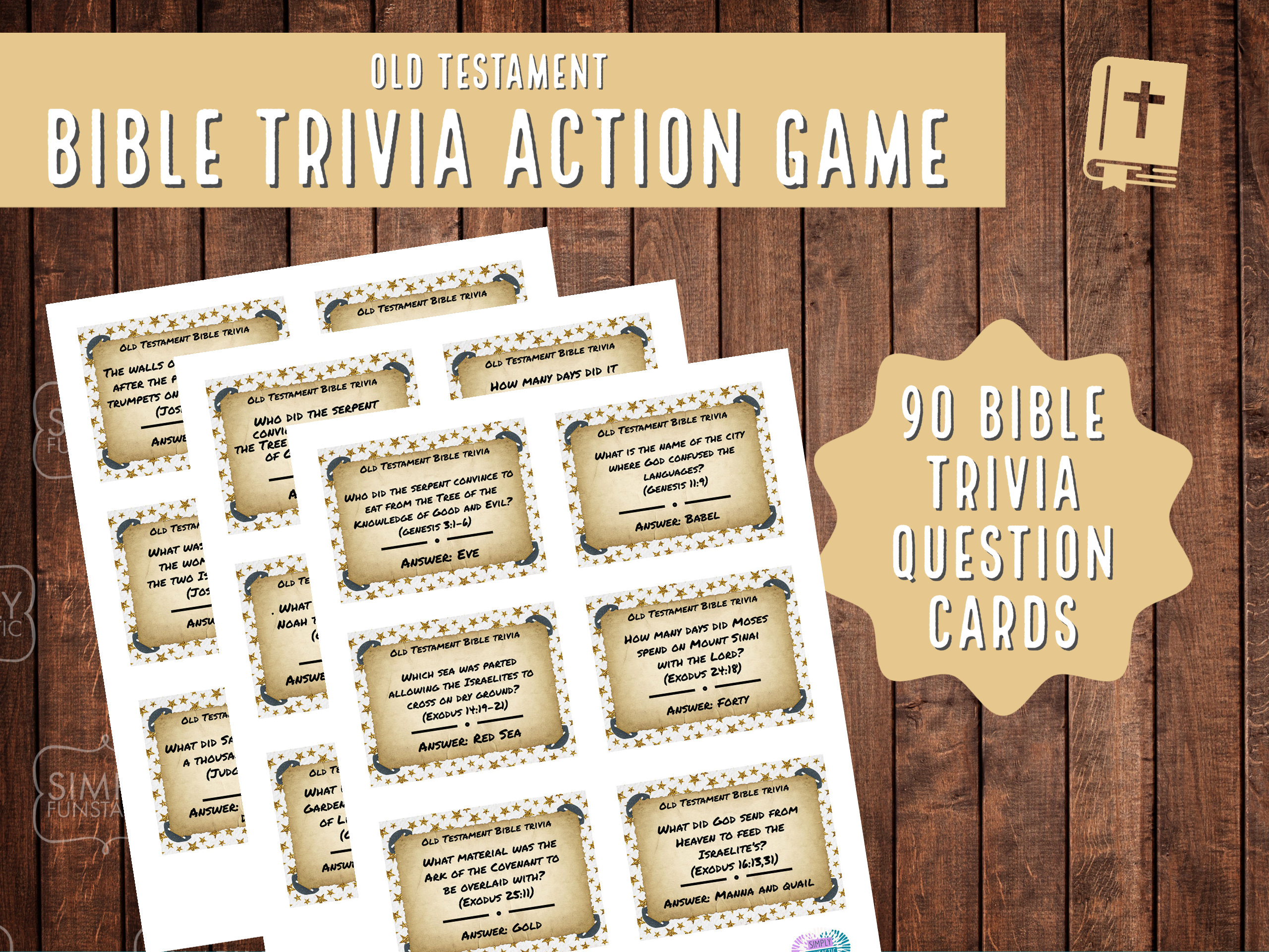 Old Testament Bible Trivia Action Game, Christian Trivia Printable ...