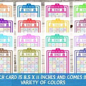 Books of the Bible Bingo Game: Sunday School, VBS (32 Cards) (download ...