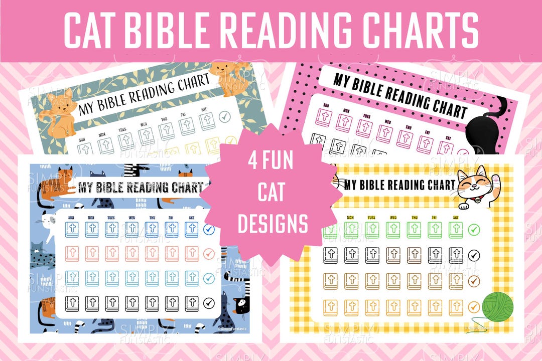 Kitty Bible Reading Charts: Scripture Tracker (download Print) - Etsy
