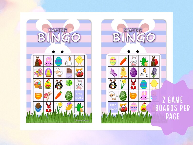 Easter Bunny Bingo Easter Printable Easter Bingo Easter Party Game 24 ...