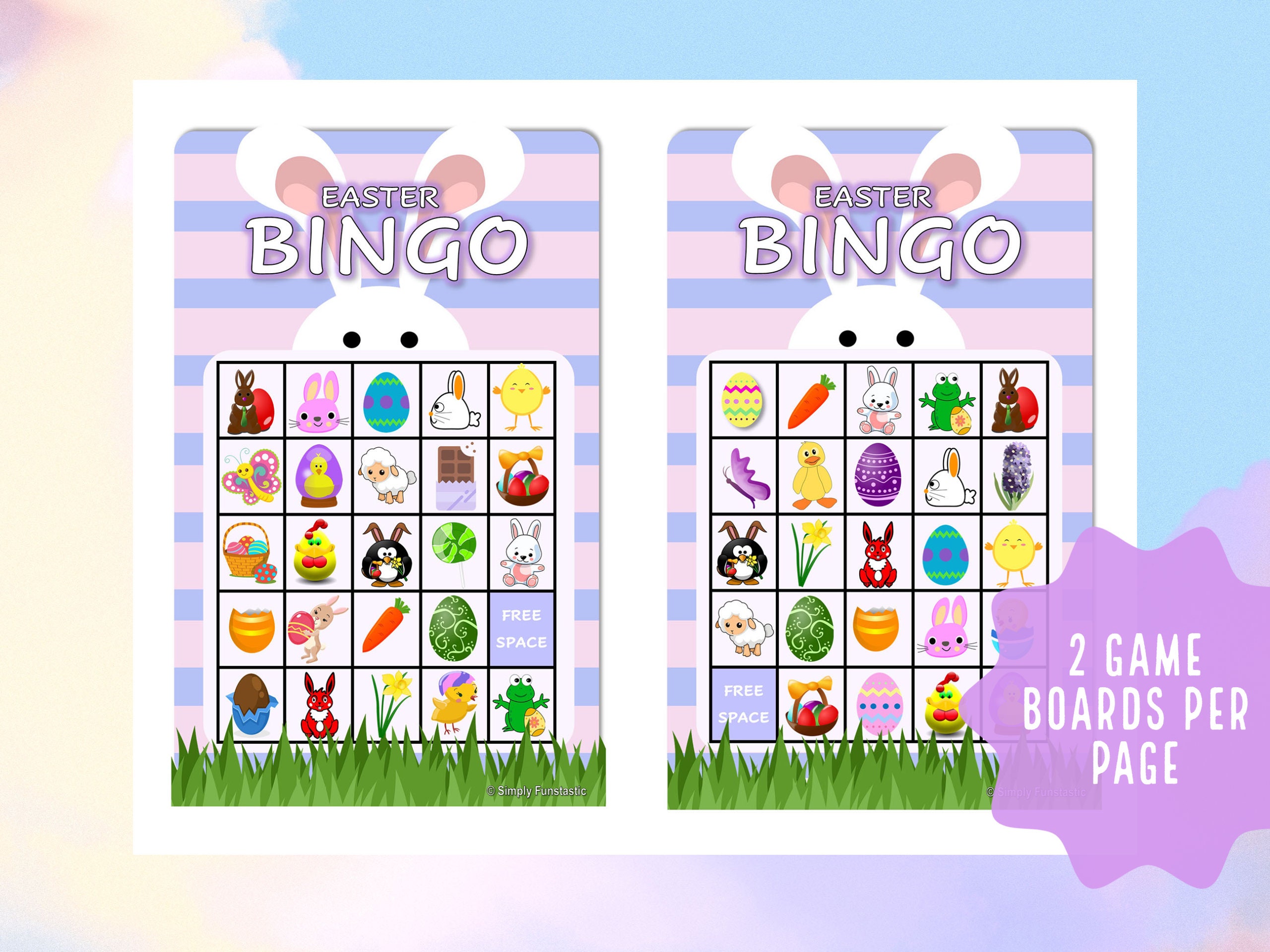 Easter Bunny Bingo Easter Printable Easter Bingo Easter Party Game 24 ...