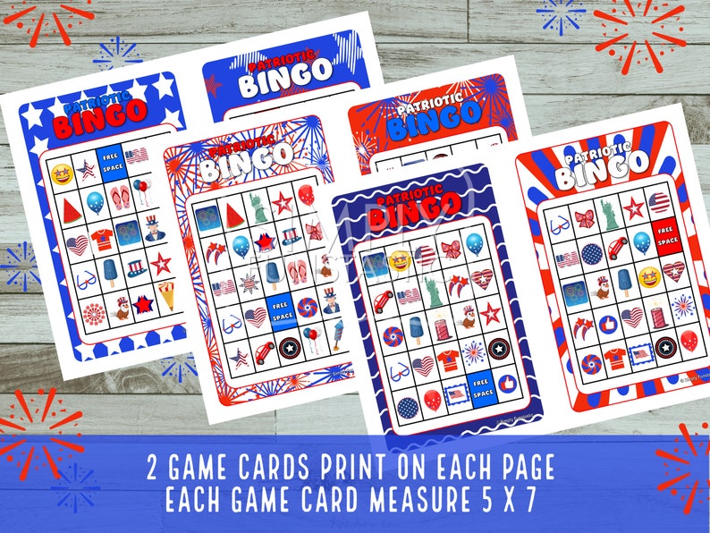 Patriotic Bingo Game | 32 Printable Cards (instant Download) Memorial ...