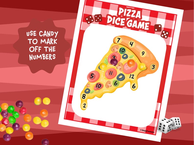 Pizza Dice Game: Fun Fill-in Party Game (instant Download) - Etsy