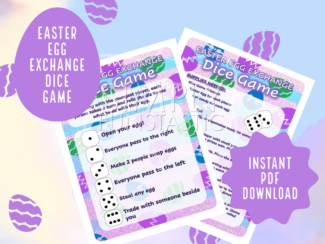 Easter Egg Exchange Dice Game: Printable Party Game (PDF) - Etsy