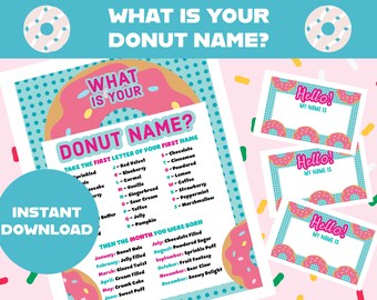 What is Your Donut Name Party Game? - Etsy