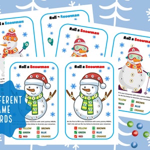 Roll A Snowman Dice Game Printable | Christmas Game | Winter Game ...