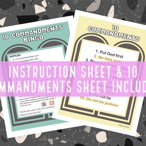 Ten Commandments Bingo Game: Sunday School Bible Lesson (PDF Download ...