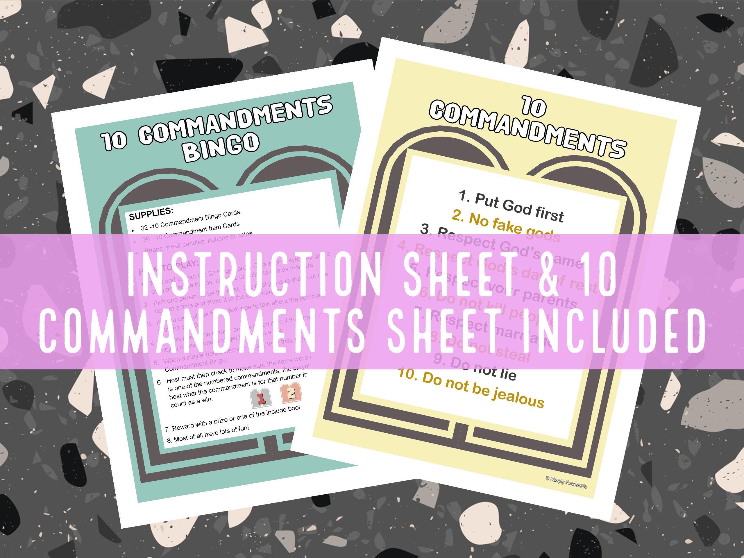 Ten Commandments Bingo Game: Sunday School Bible Lesson (PDF Download ...