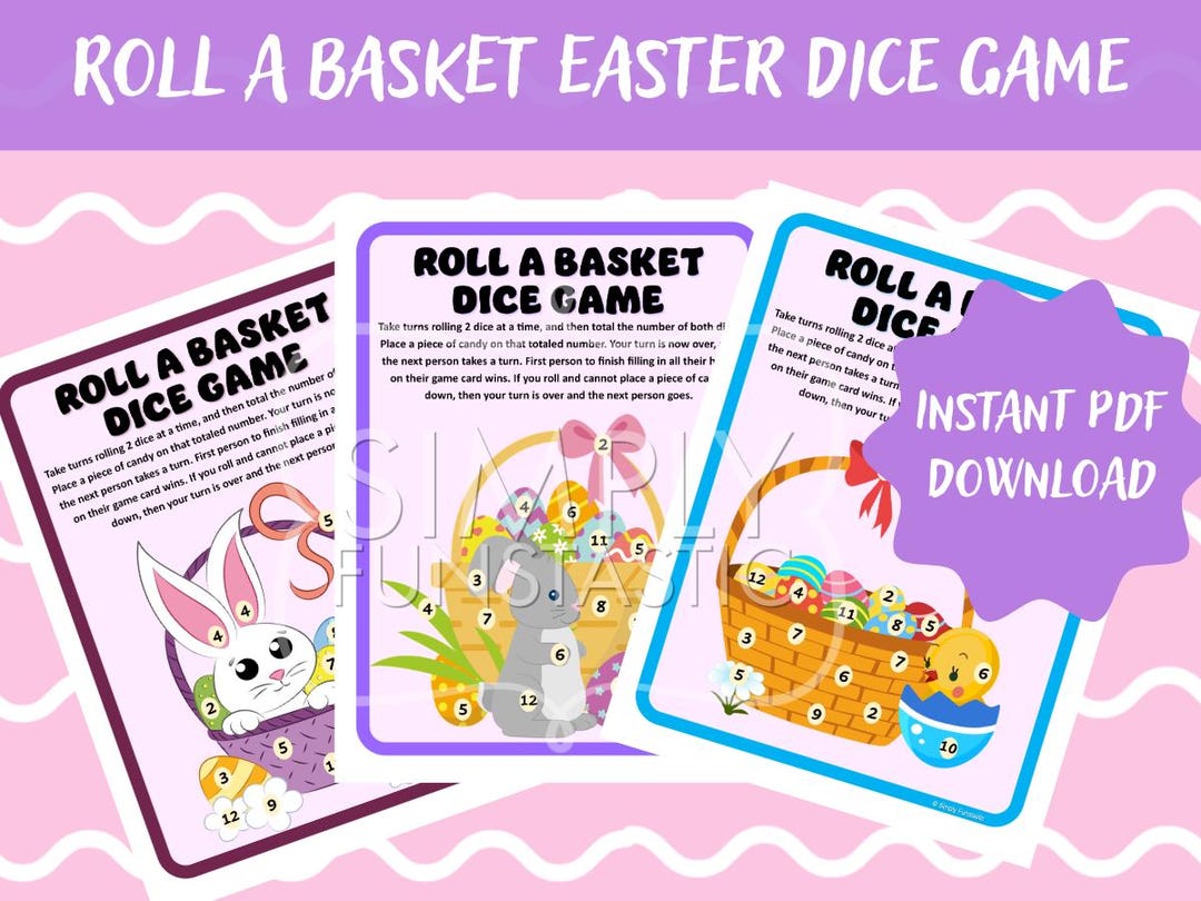Easter Dice Game Printable – Roll a Basket Game for Kids – Easter Party ...