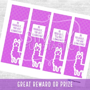 Llama Bookmarks Set of 4 | Llama Printable | 4 Different Designs ...