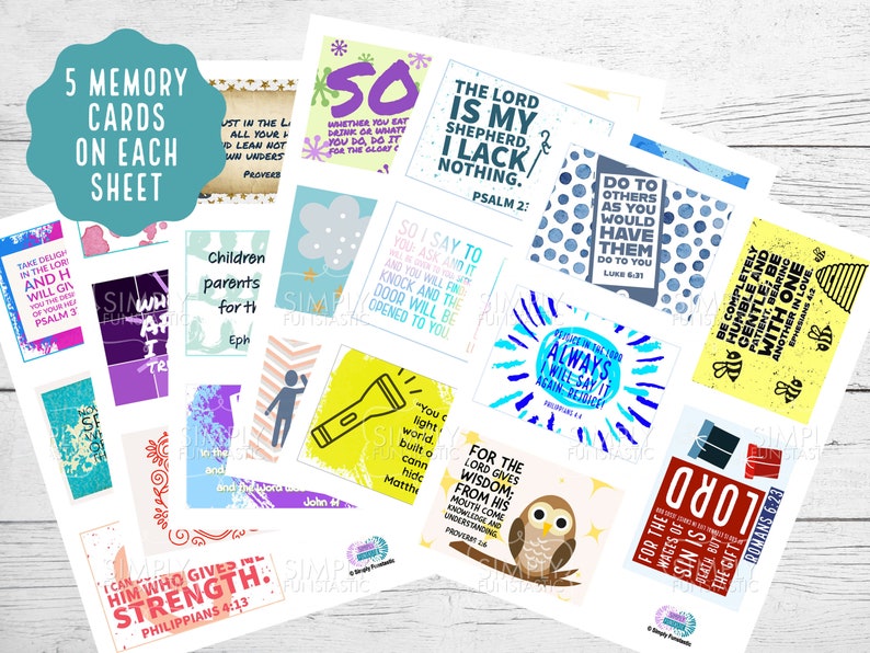 Kids Scripture Cards: Bible Verse Memory Cards (digital Download) - Etsy