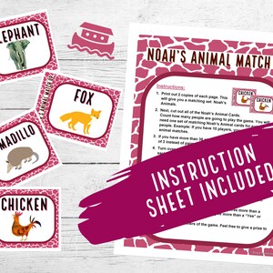 Noah's Animals Match up Card Game | Bible on the Back Game | Christian ...