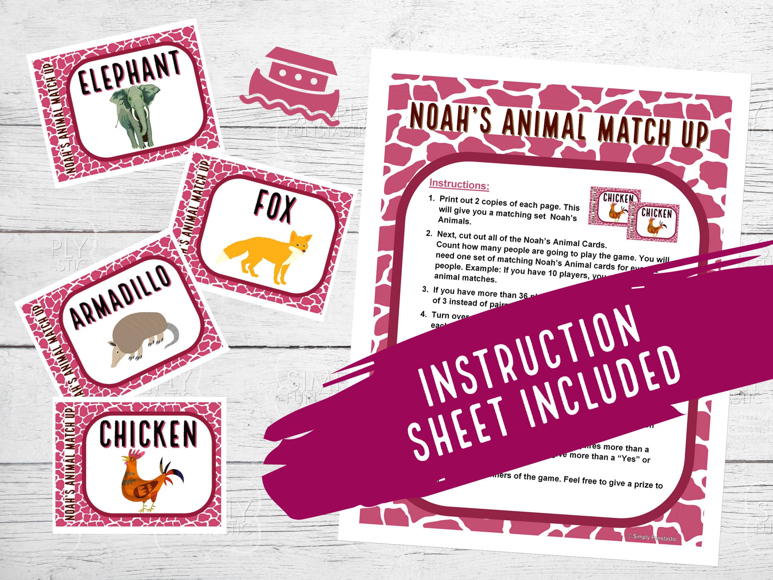 Noah's Animals Match up Card Game | Bible on the Back Game | Christian ...