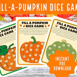 Fill A Pumpkin Dice Game Printable | Instant Download | Print Yourself ...