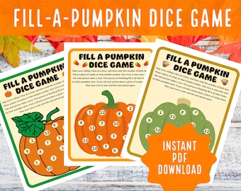 Fill A Pumpkin Dice Game Printable Instant Download Print - Etsy