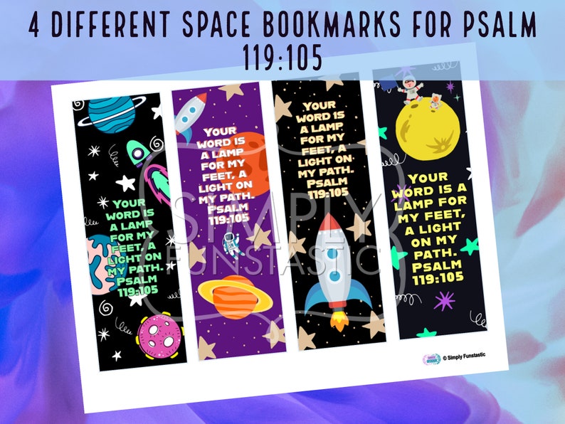 Children's Space Scripture Bookmarks Set of 4 | Outer Space Printable ...