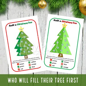 Christmas Kids Table Game, Roll A Tree, Printable Holiday Game, Kids ...