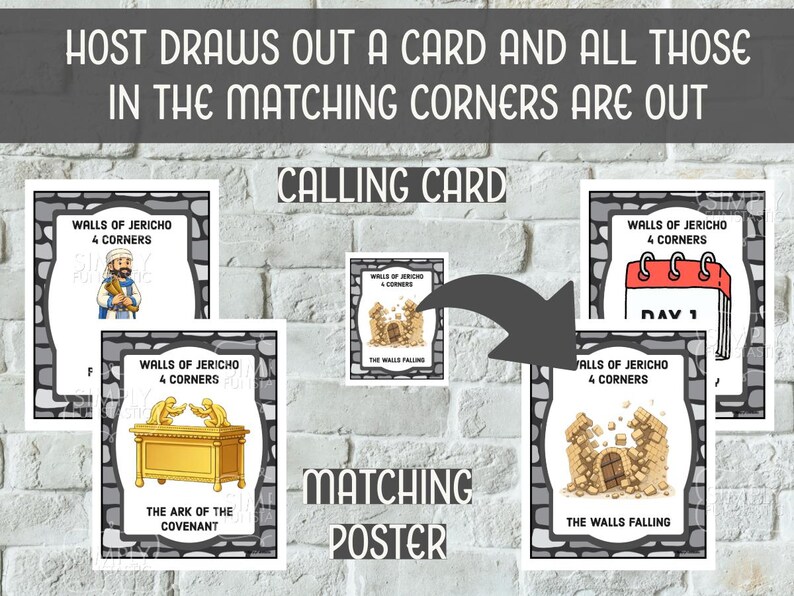 Walls of Jericho 4 Corners Game: Bible Story Printable Digital Download ...