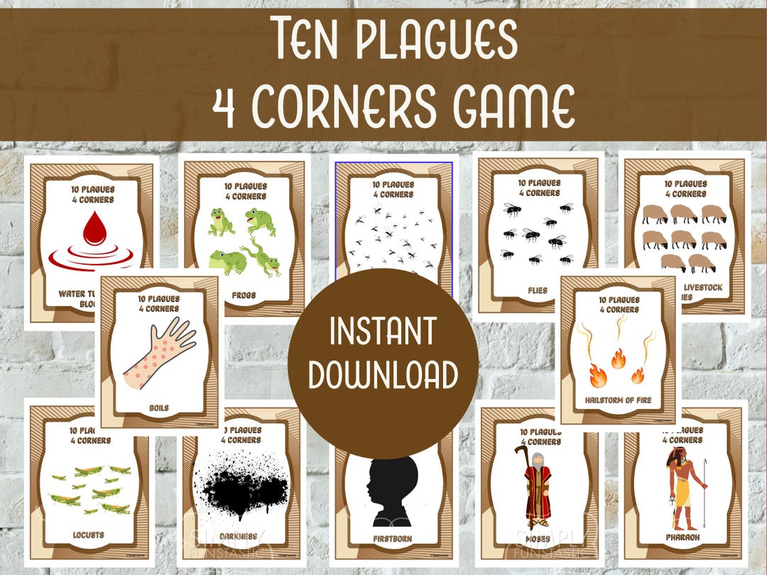 10 Plagues Bible Story 4 Corners Game, Church Kids Game, Church ...
