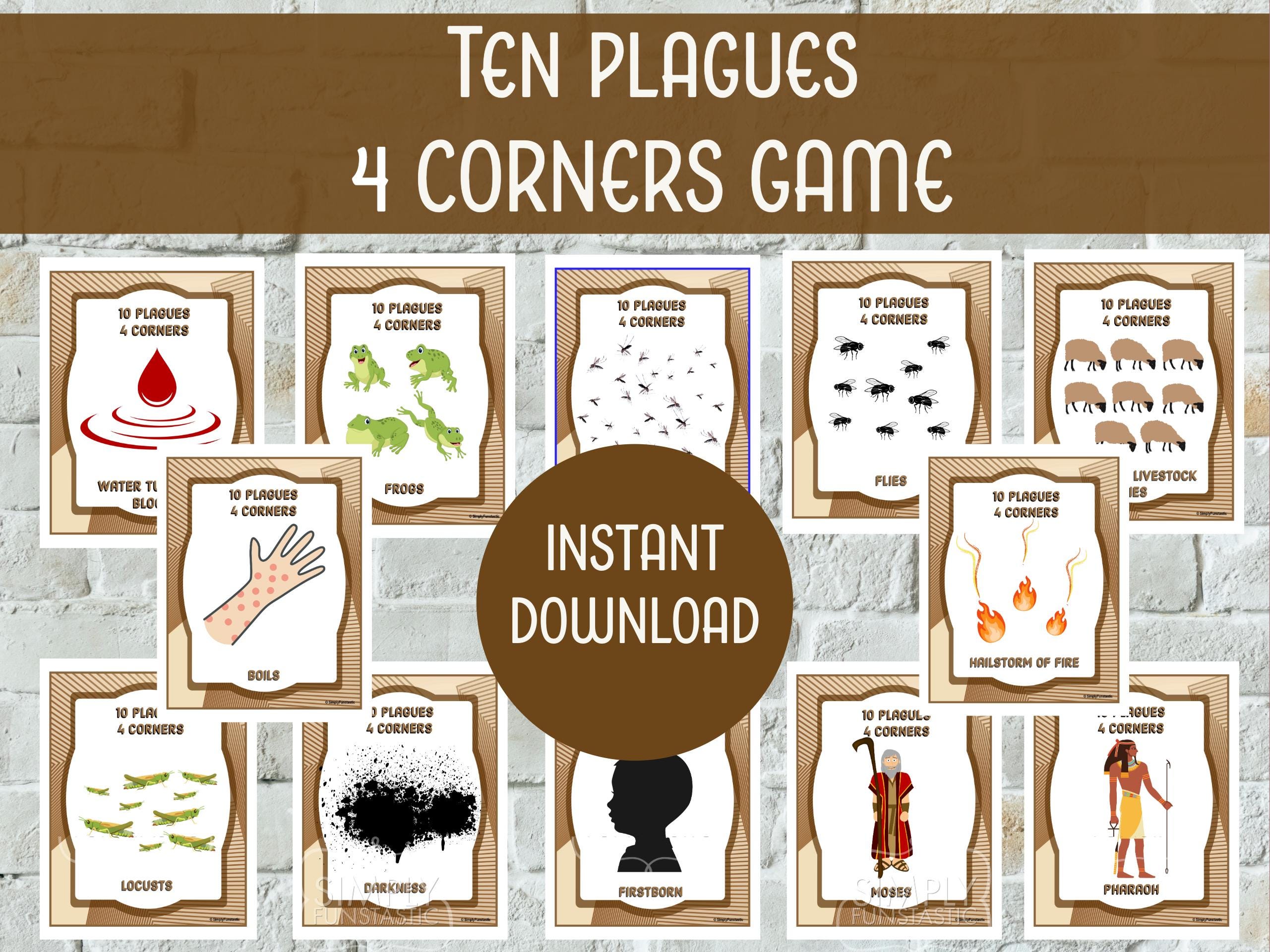 Ten Plagues Bible Story 4 Corners Game (digital Download) Bible Lesson ...