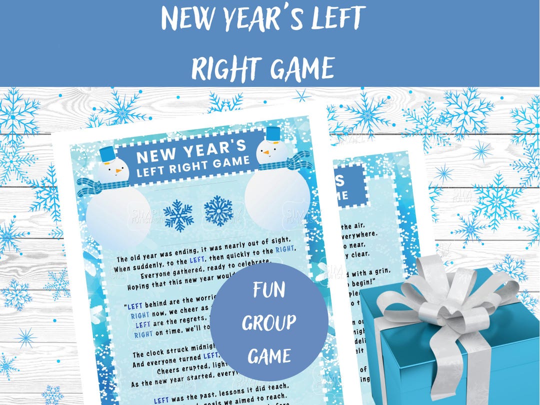 Left Right New Year's Game, Left Right Holiday Game, New Year's Eve ...