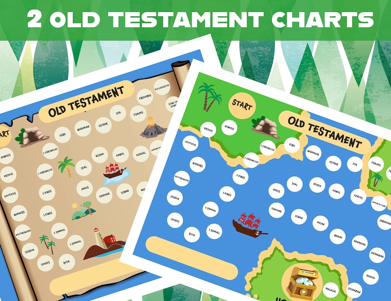 Books of the Bible Charts Bible Chart & Game Treasure Map - Etsy Australia