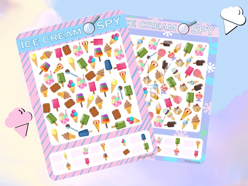 Ice Cream I Spy Printable, Ice Cream Ispy Game, Ice Cream Seek and Find ...
