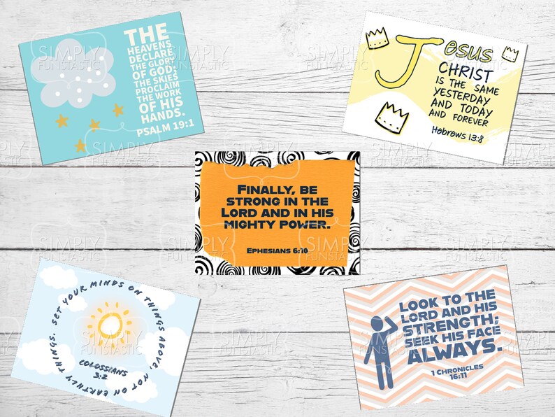 30 Kids Scripture Cards Children's Memory Verse Cards - Etsy